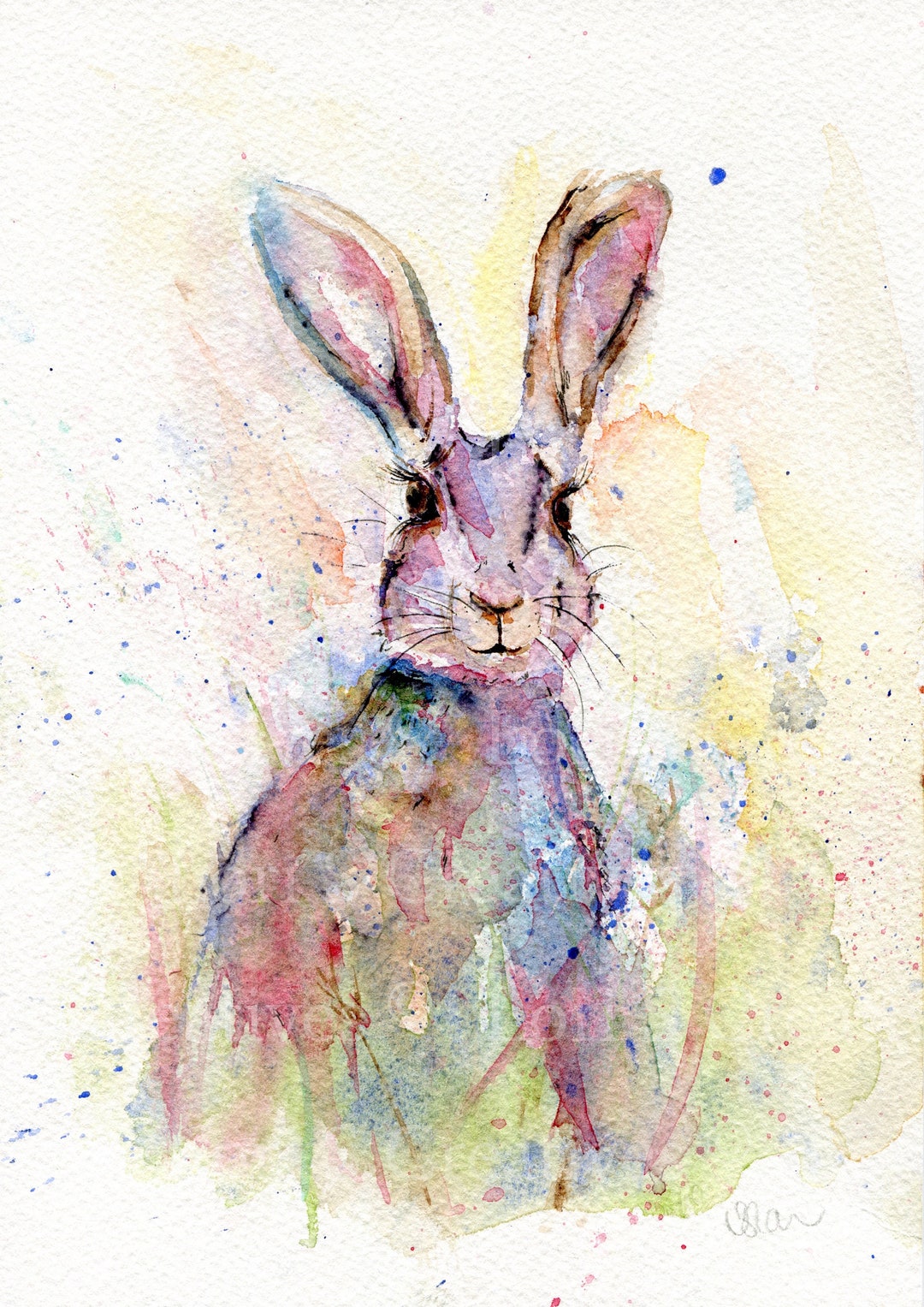 Hare, Watercolour Print, Hare Picture, Gift, Home Decor, Wall Art ...