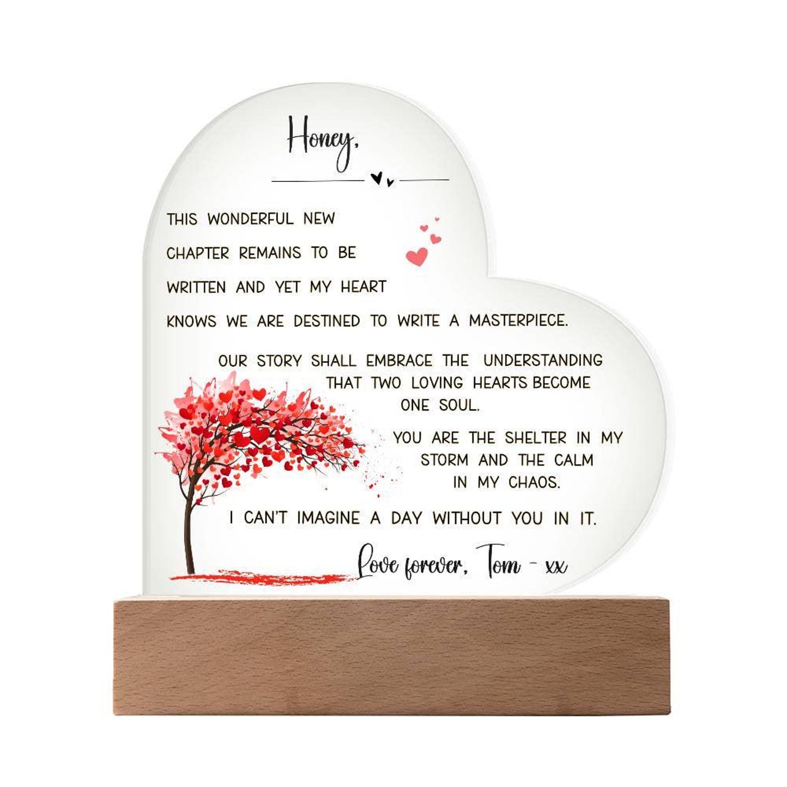 A HEART TOUCHING MESSAGE of Love and Commitment | Acrylic Heart Plaque ...