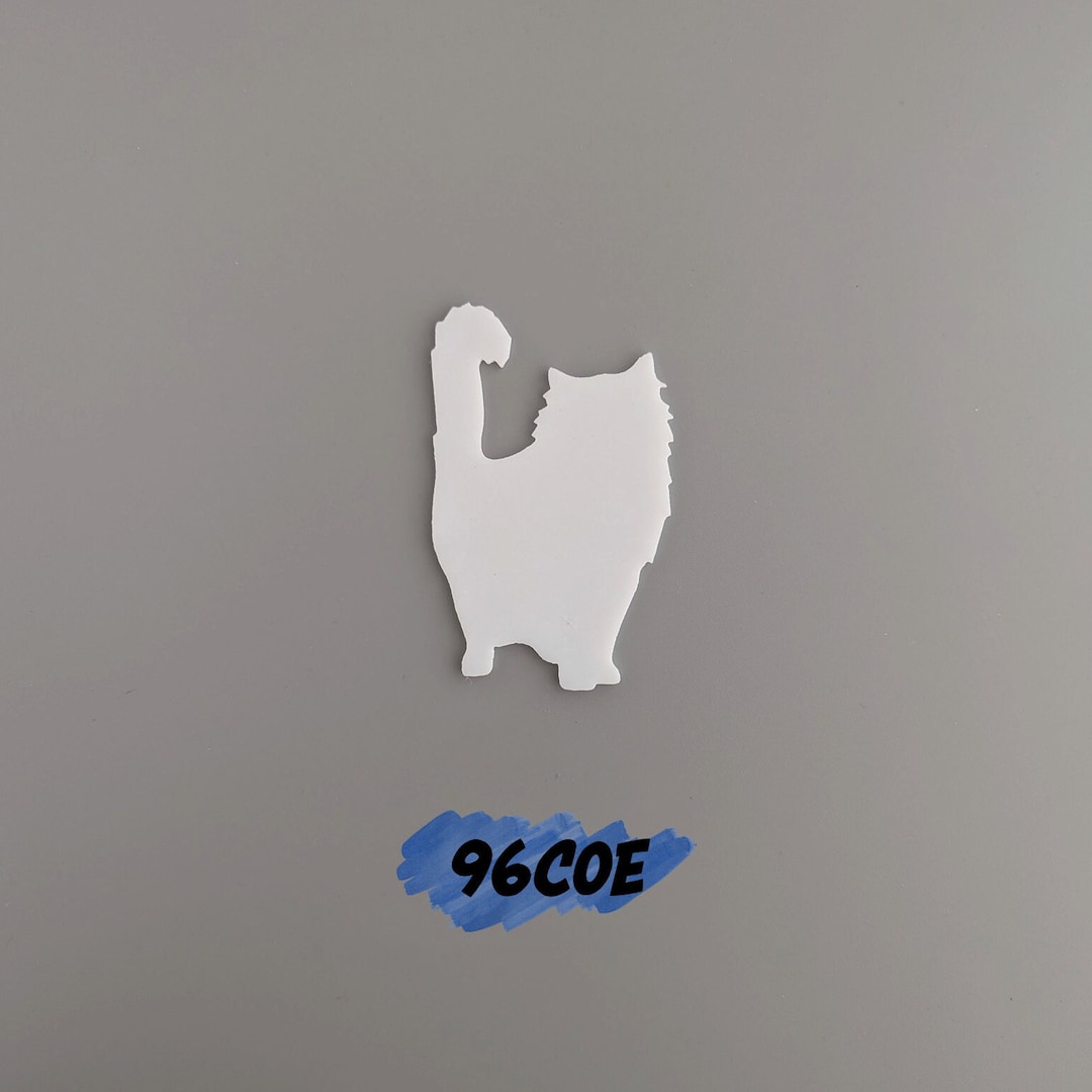 96COE 3 1/2" Fluffy Cat Glass Waterjet Precut on Fusible Glass, Various ...