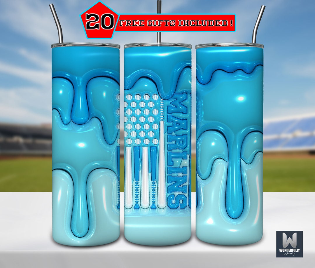 Baseball Team 3D Inflated Drip Designs 20 Oz Skinny Tumbler Sublimation ...