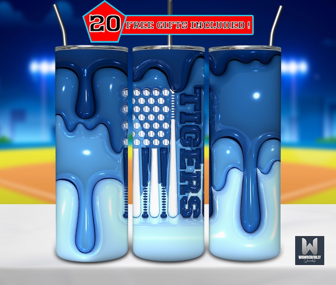 Baseball Team 3D Inflated Drip Designs 20 Oz Skinny Tumbler Sublimation ...