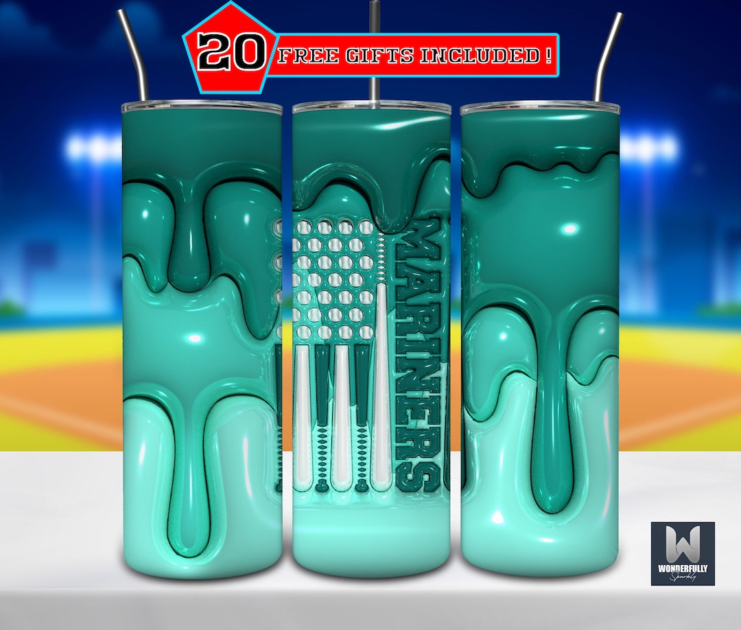 Baseball Team 3D Inflated Drip Designs 20 Oz Skinny Tumbler Sublimation ...