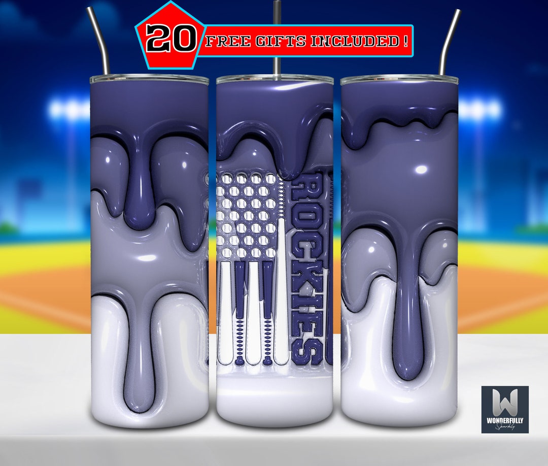 Baseball Team 3D Inflated Drip Designs 20 Oz Skinny Tumbler Sublimation ...