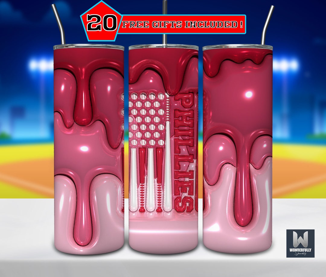 Baseball Team 3D Inflated Drip Designs 20 Oz Skinny Tumbler Sublimation ...