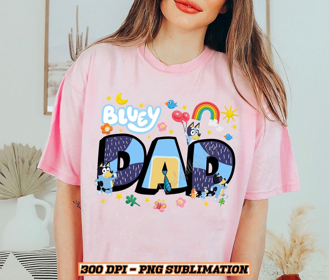 Blue Dog Dad Sublimation Design PNG, Dog Character Png, Dog Dad Shirt ...