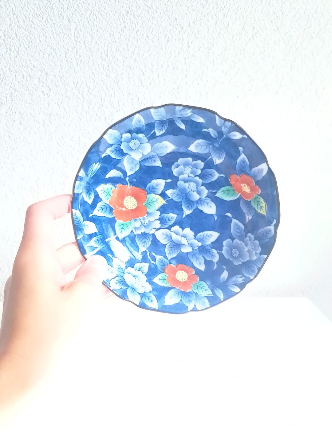 Arita Juzan Gama Namazu Blue Porcelain Bowl / Japan / Crockery / Peony ...