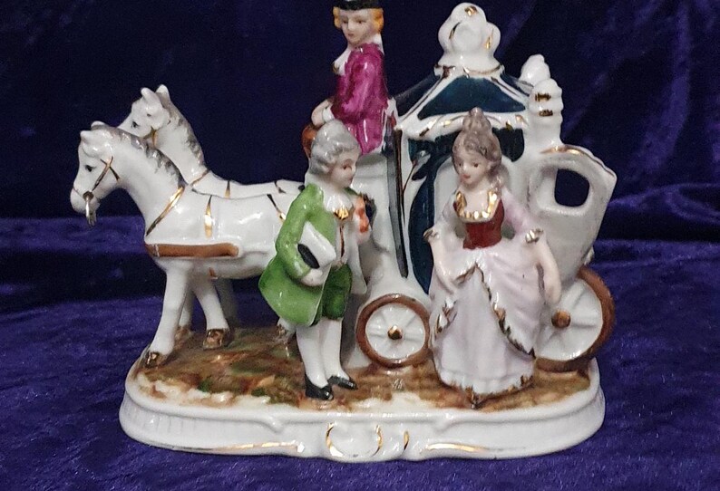 Vintage Porcelain Horse Drawn Cinderella Carriage 1900's - Etsy