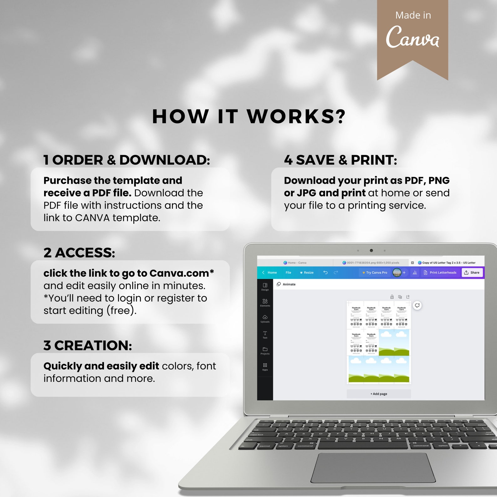 Editable Tag Template, Instant Download, DIY Tag, Canva Editable ...