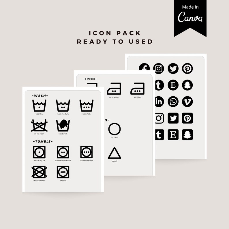 Editable Care Card, Care Tag, Canva Template, DIY Tag, Canva Editable ...