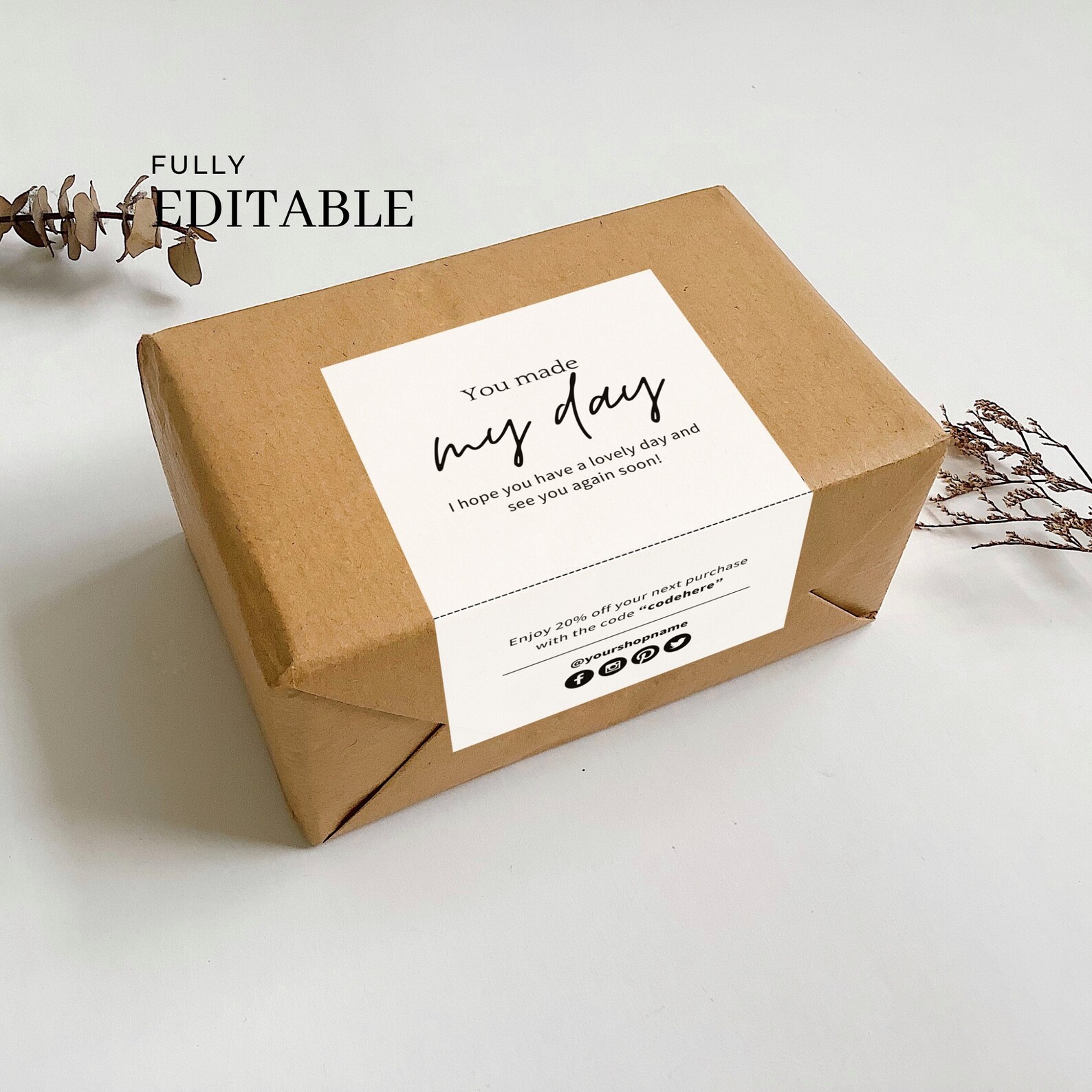 Box Seal Sticker Pack Editable Template Canva Template | Etsy