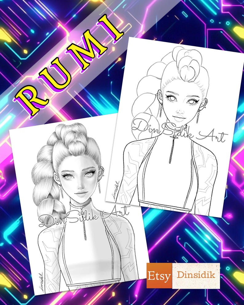 Rumi Coloring Pages - Etsy