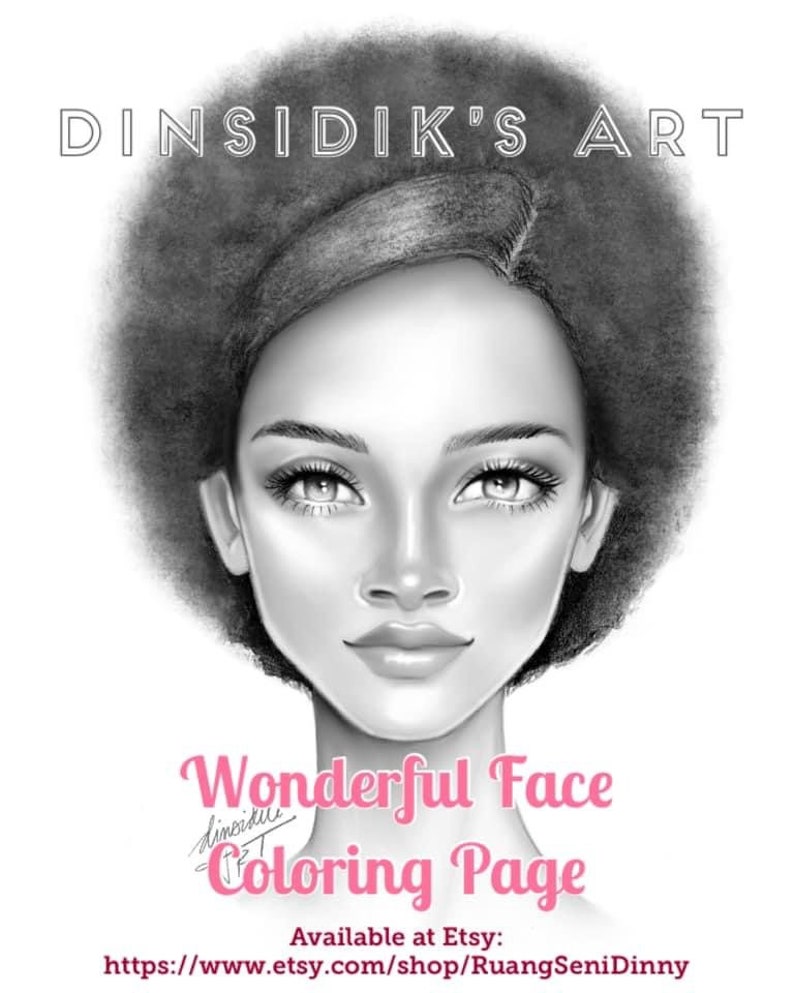 Wonderful Face (bundle Pack Face Chart) Coloring Pages, by Dinny M ...