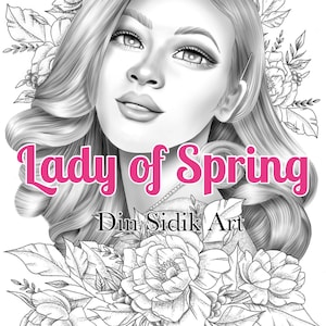 Lady of Spring , Bundle Pack Coloring Pages by Dinny Sidik - Etsy