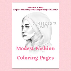 Modest Fashion Coloring Pages by Dinsidik - Etsy