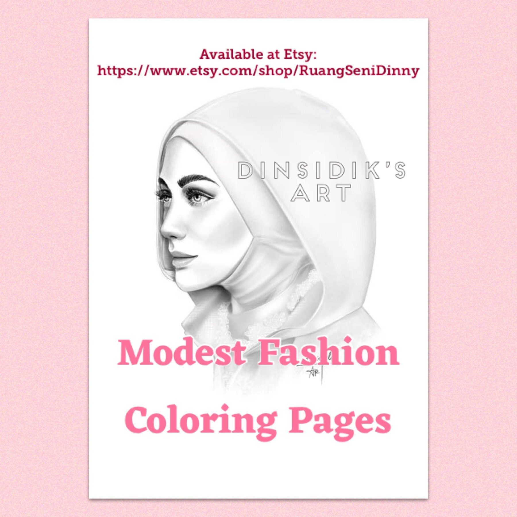 Modest Fashion Coloring Pages by Dinsidik - Etsy UK