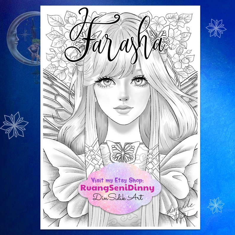Faebruary 2024 “farasha” Coloring Page by Dinnysidik - Etsy