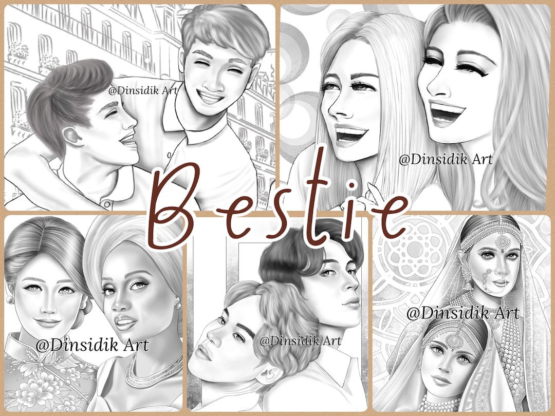 Bestie Coloring Pages, by Dinny Sidik (dinsidik) - Etsy