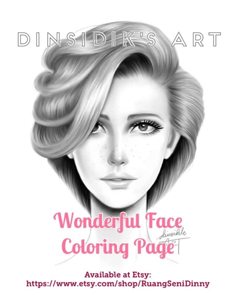 Wonderful Face (bundle Pack Face Chart) Coloring Pages, by Dinny M ...