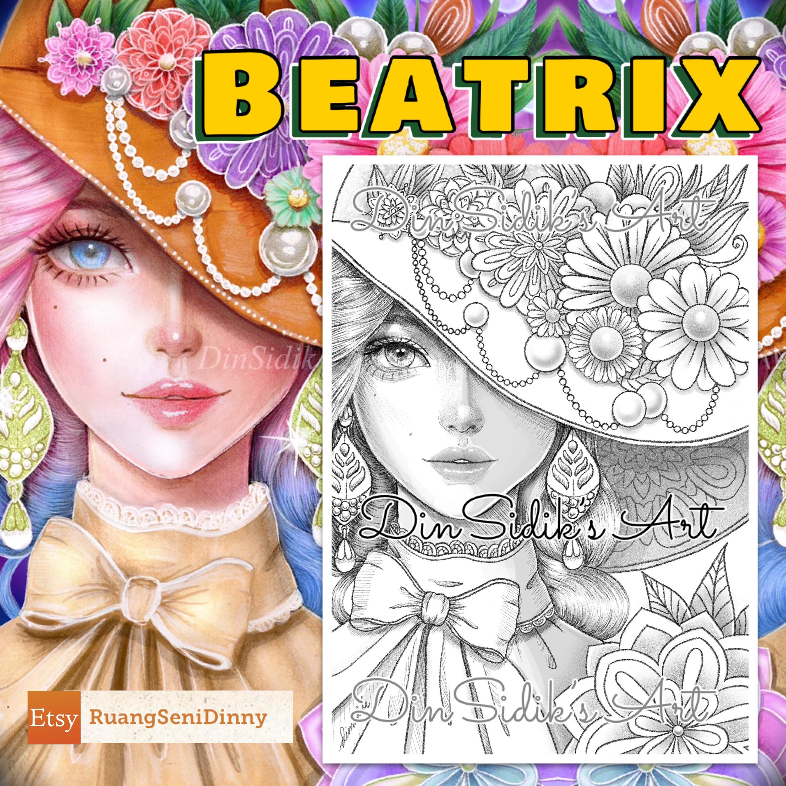 Beatrix Coloring Page by Dinny Sidik - Etsy