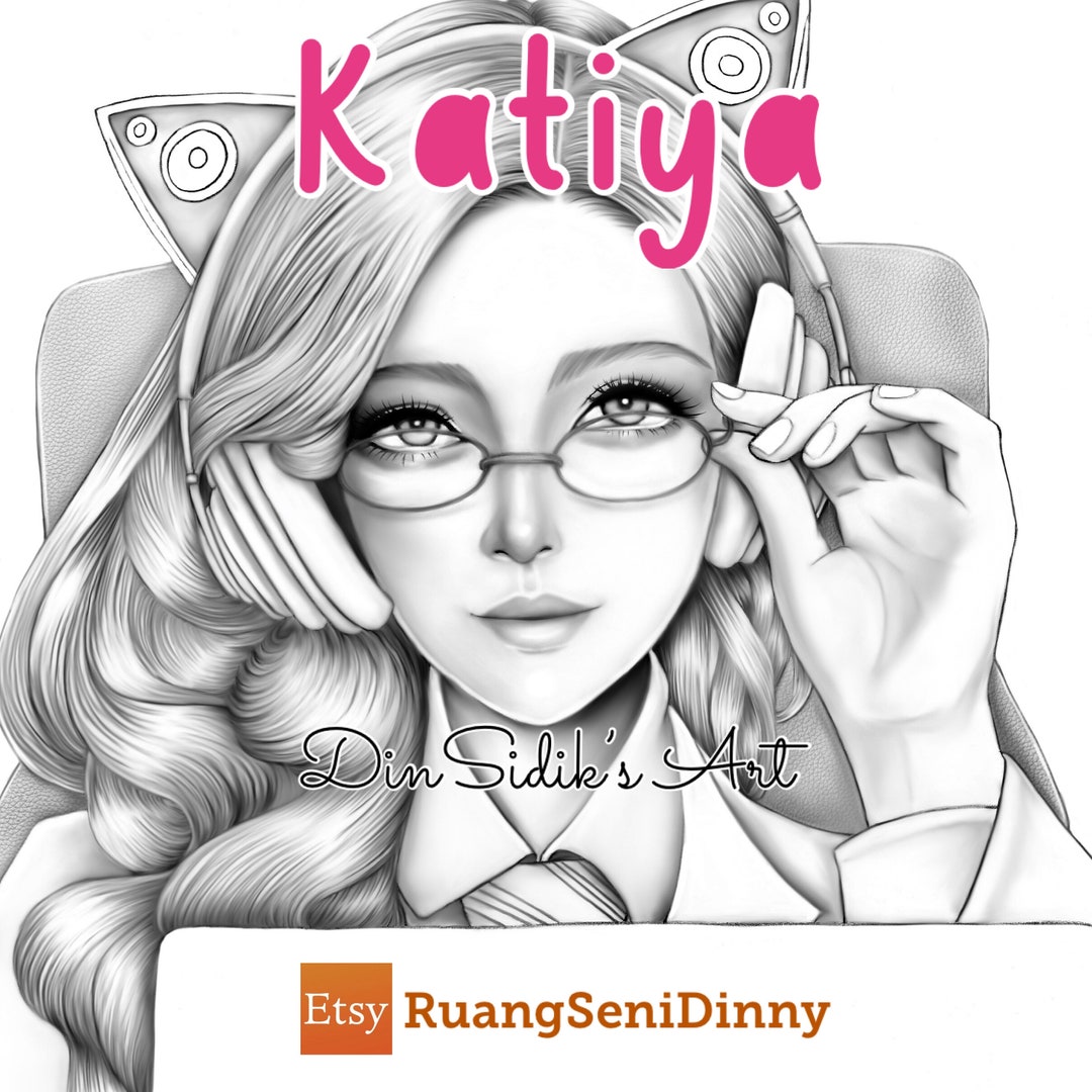 Katiya Coloring Page, by Dinny Sidik - Etsy