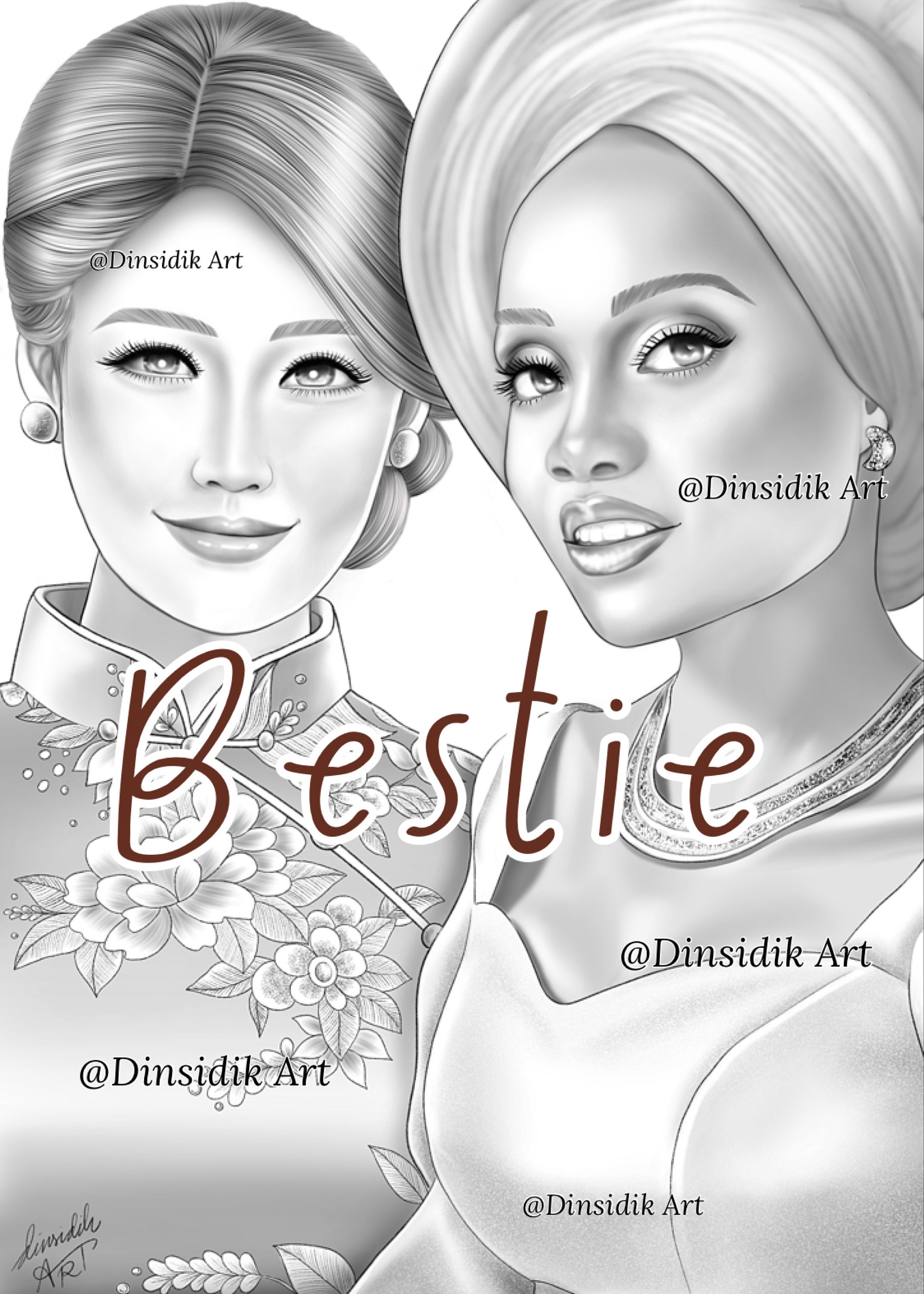 Bestie Coloring Pages, by Dinny Sidik (dinsidik) - Etsy