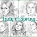 Lady of Spring , Bundle Pack Coloring Pages by Dinny Sidik - Etsy