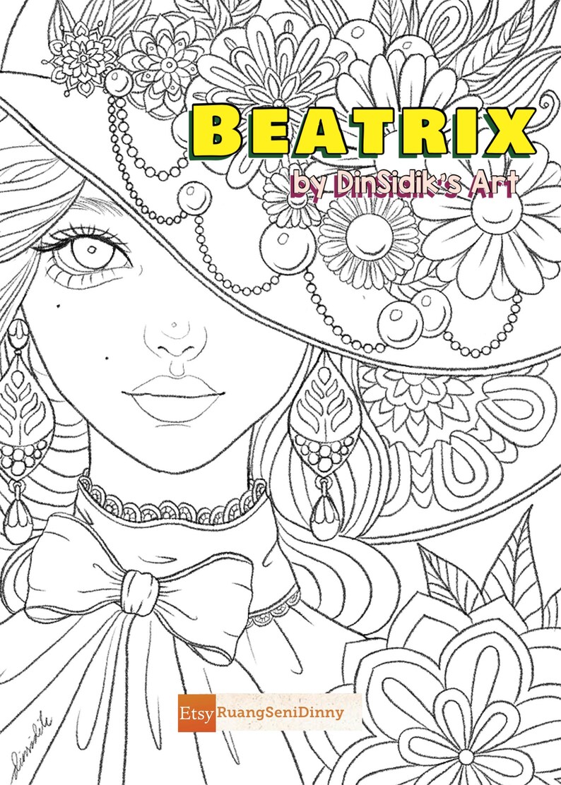 Beatrix Coloring Page by Dinny Sidik - Etsy