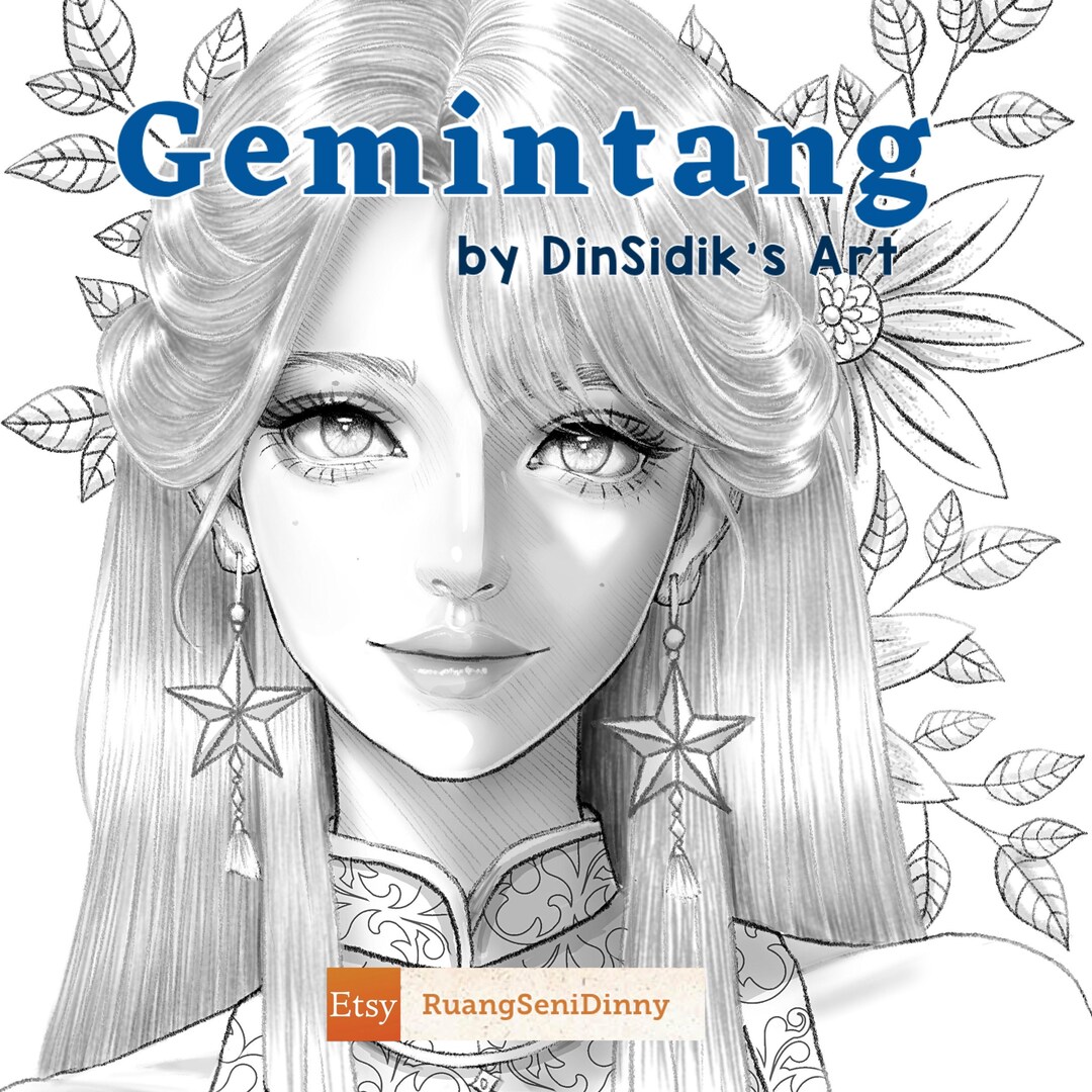 Gemintang Coloring Page: Dinny Sidik Digital Art (PDF) - Etsy