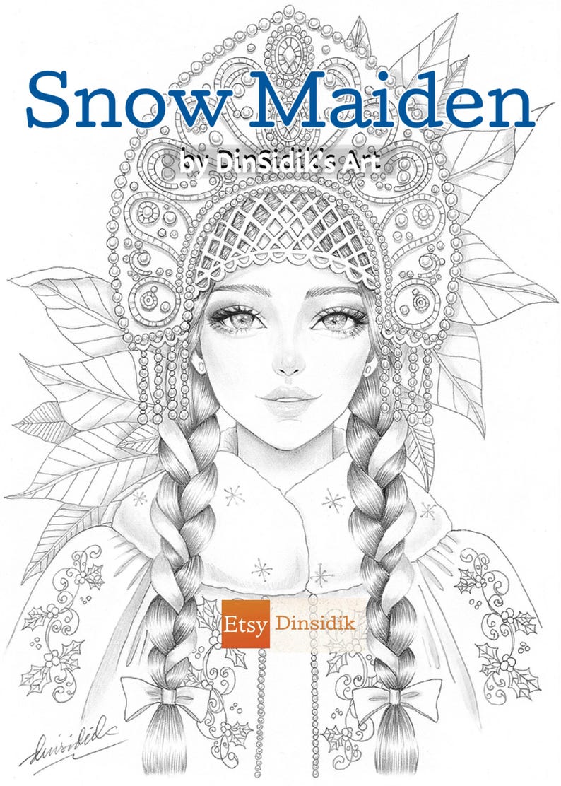 Snow Maiden Coloring Page - Etsy
