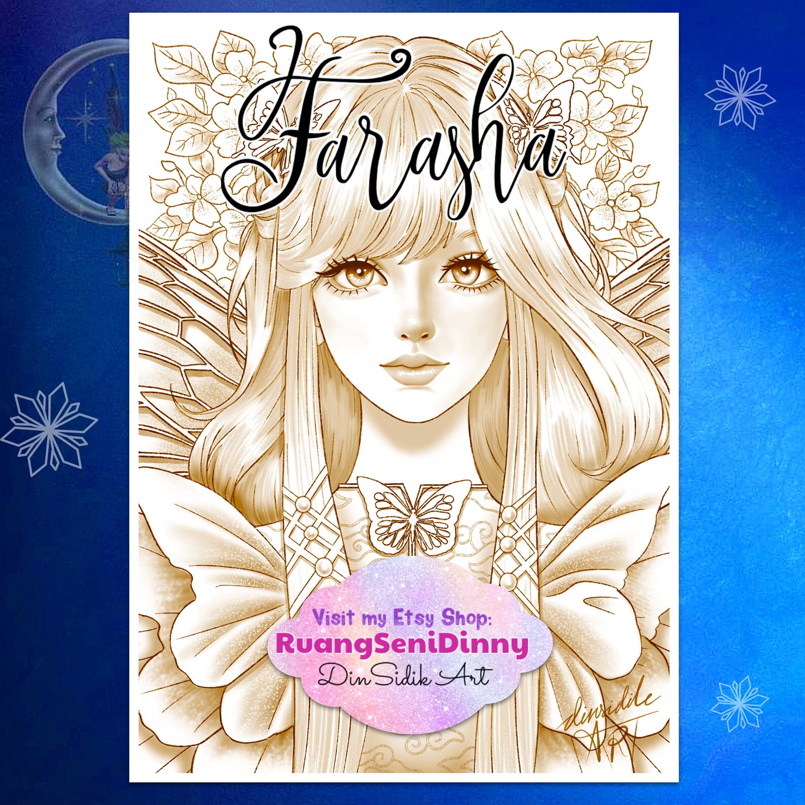 Faebruary 2024 “farasha” Coloring Page by Dinnysidik - Etsy