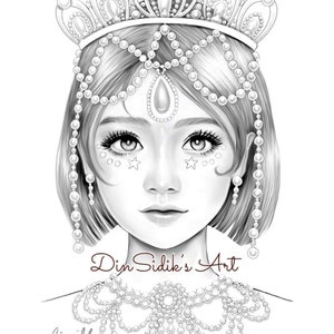 Mutiara Coloring Page, by Dinny Sidik dinsidik - Etsy