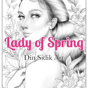 Lady of Spring , Bundle Pack Coloring Pages by Dinny Sidik - Etsy