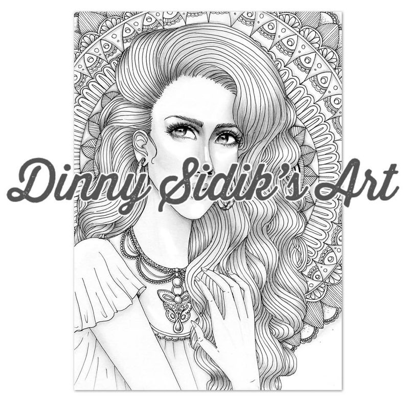 My Aesthetic Girls Part-3 5 Printable Coloring Pages. - Etsy