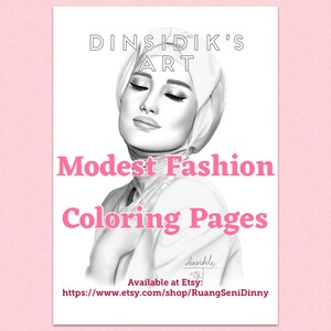 Modest Fashion Coloring Pages by Dinsidik - Etsy