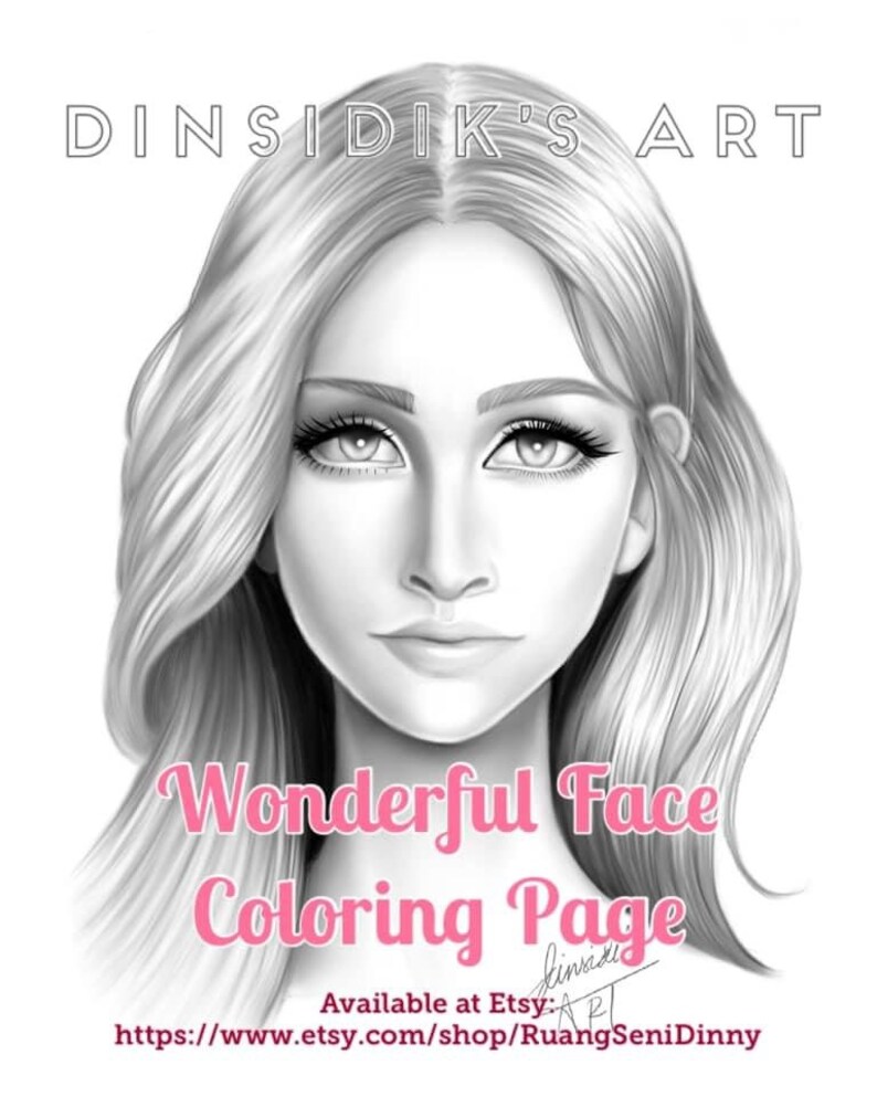 Wonderful Face (bundle Pack Face Chart) Coloring Pages, by Dinny M ...