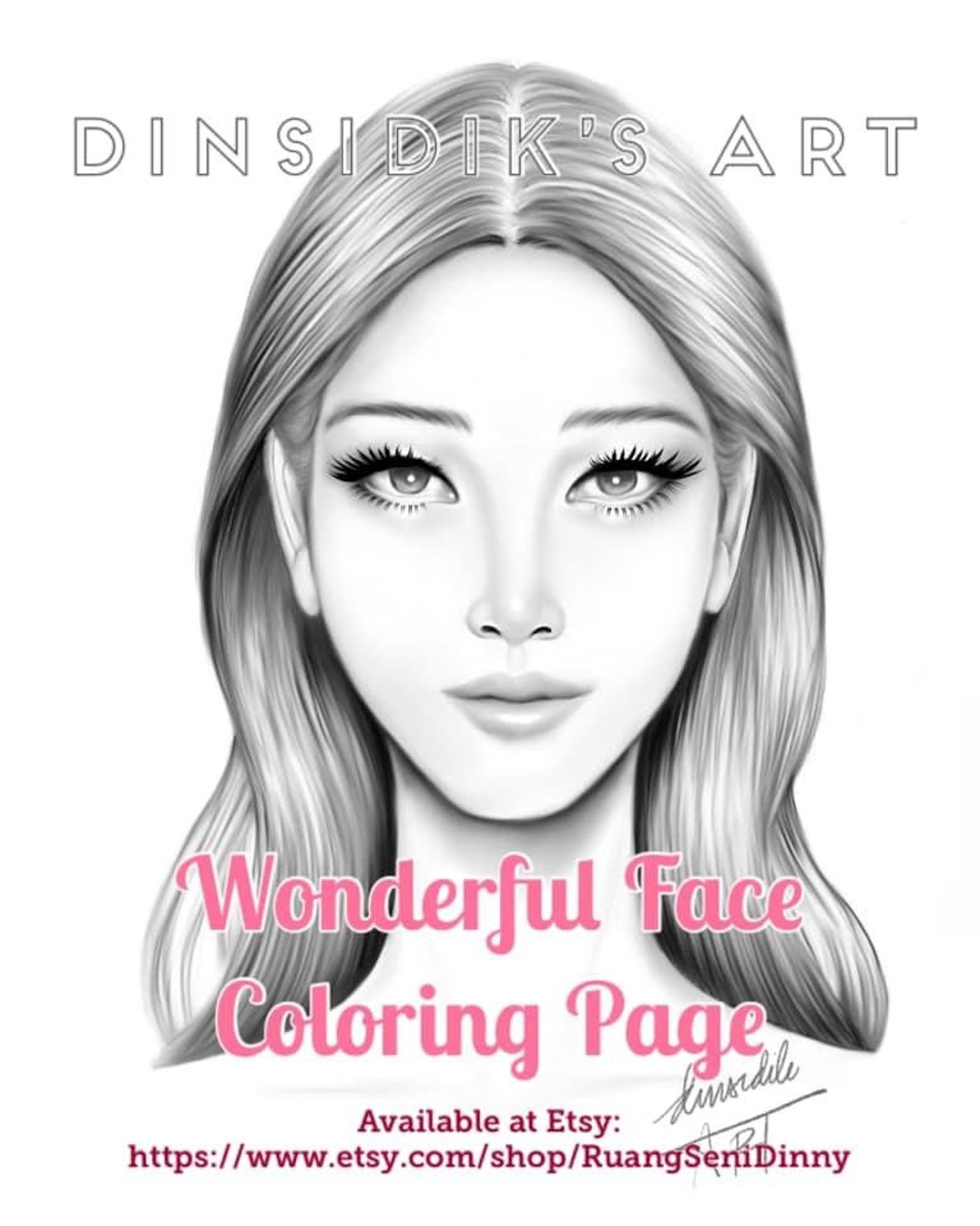 Wonderful Face (bundle Pack Face Chart) Coloring Pages, by Dinny M ...