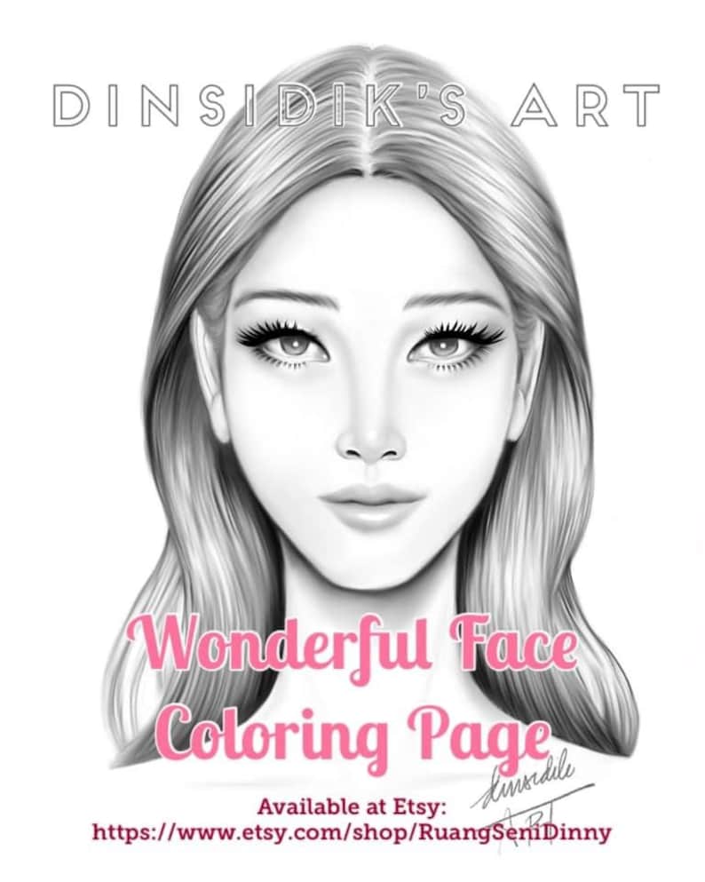 Wonderful Face (bundle Pack Face Chart) Coloring Pages, by Dinny M ...