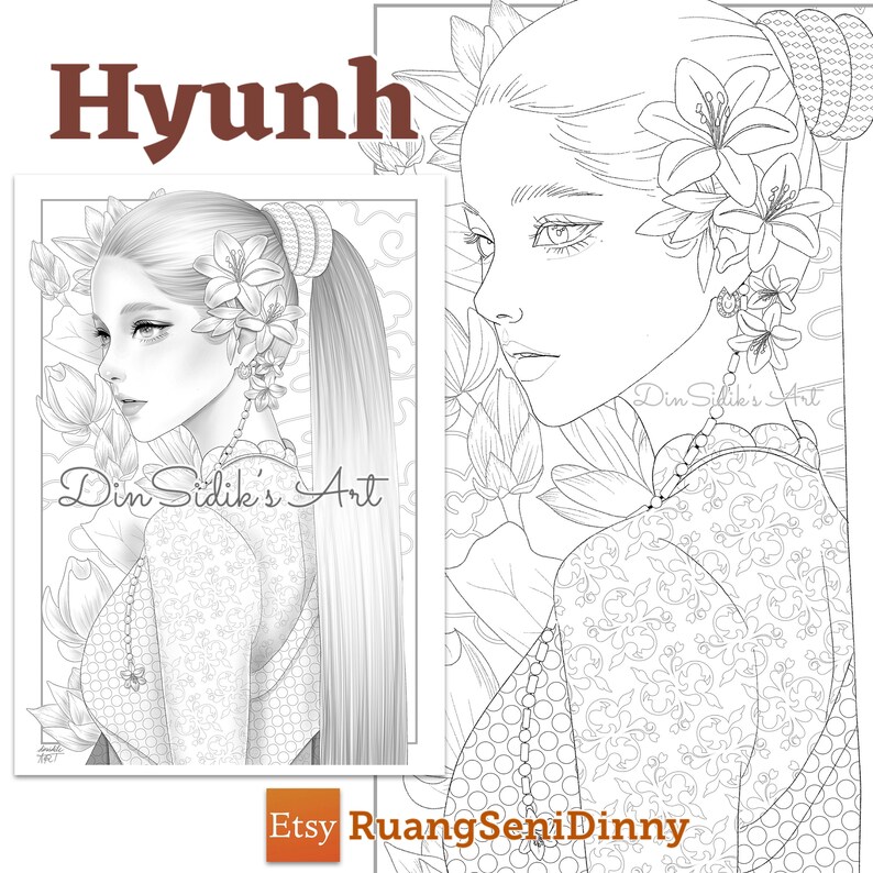 Hyunh Coloring Page by Dinnysidik (dinsidik) - Etsy