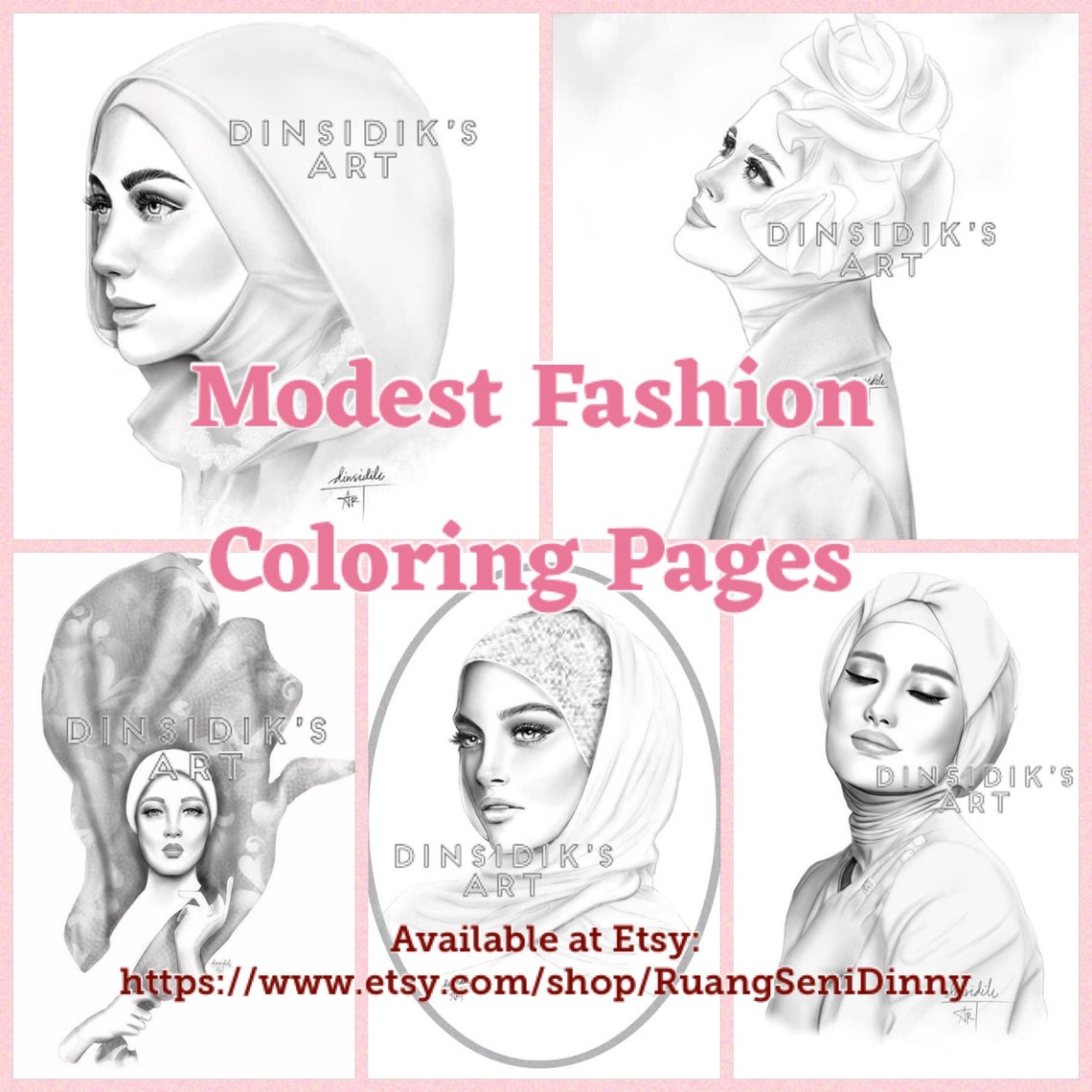 Modest Fashion Coloring Pages by Dinsidik - Etsy UK