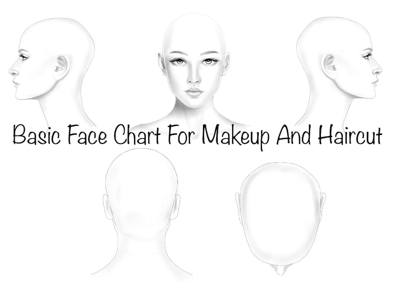 Basic Face Chart for Makeup and Haircut - Etsy