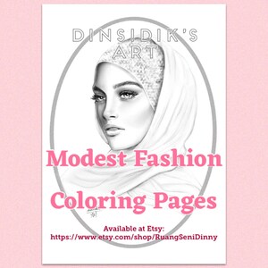 Modest Fashion Coloring Pages by Dinsidik - Etsy