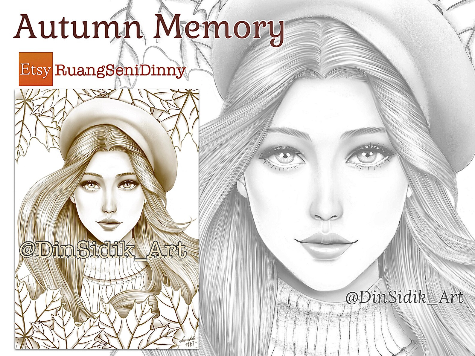 Autumn Memory Coloring Page by Dinny Sidik (dinsidik) - Etsy