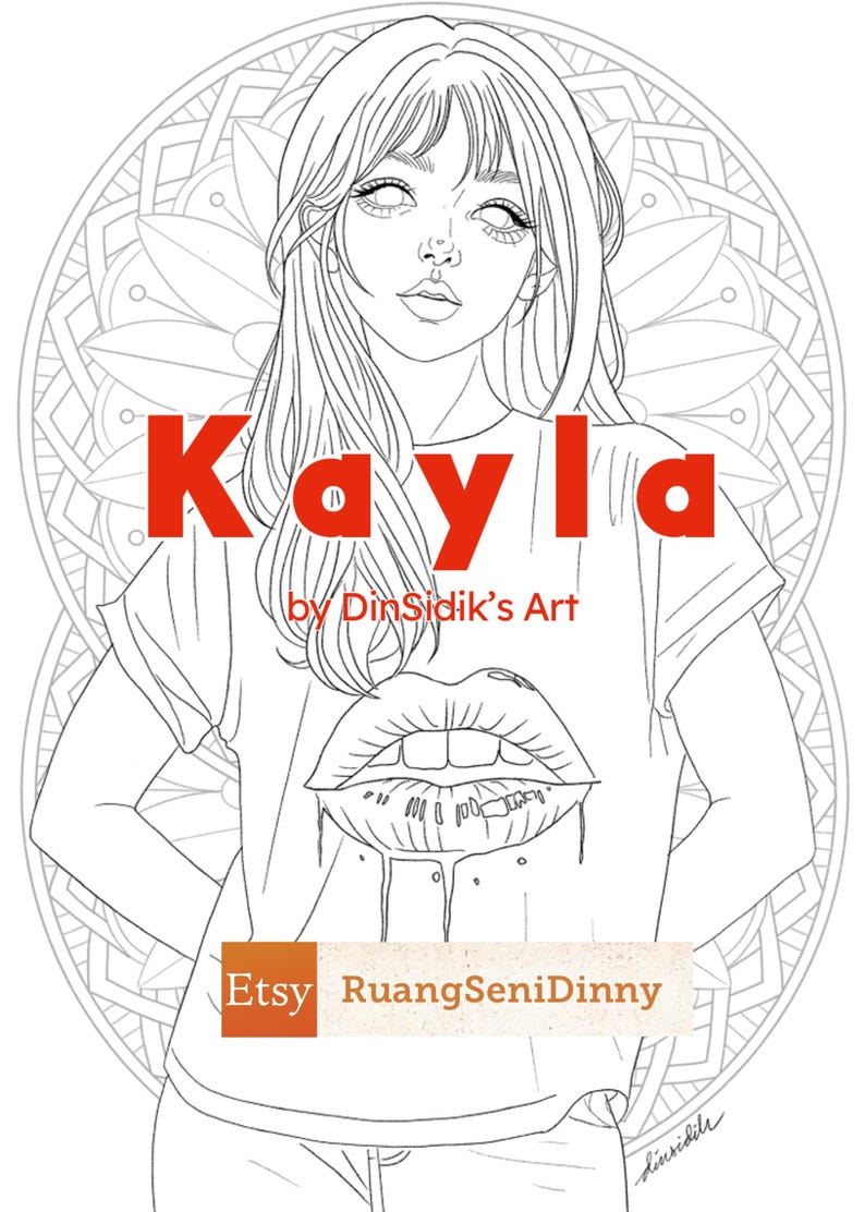 Kayla, Coloring Pages by Dinny Sidik - Etsy