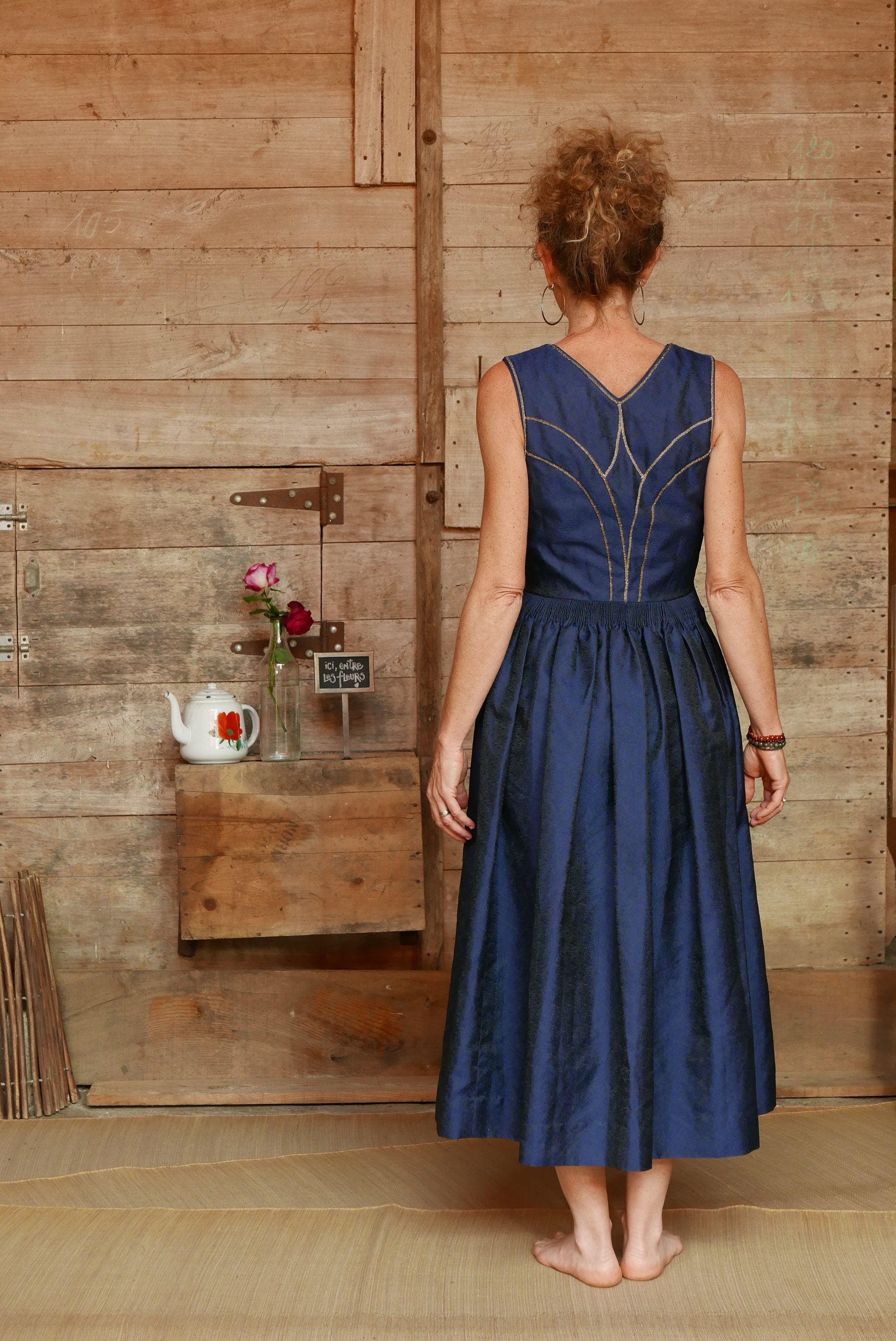 Vintage Tyrolean Dress Dark Blue Moiré Austria 60s/70s Rare Size Large ...