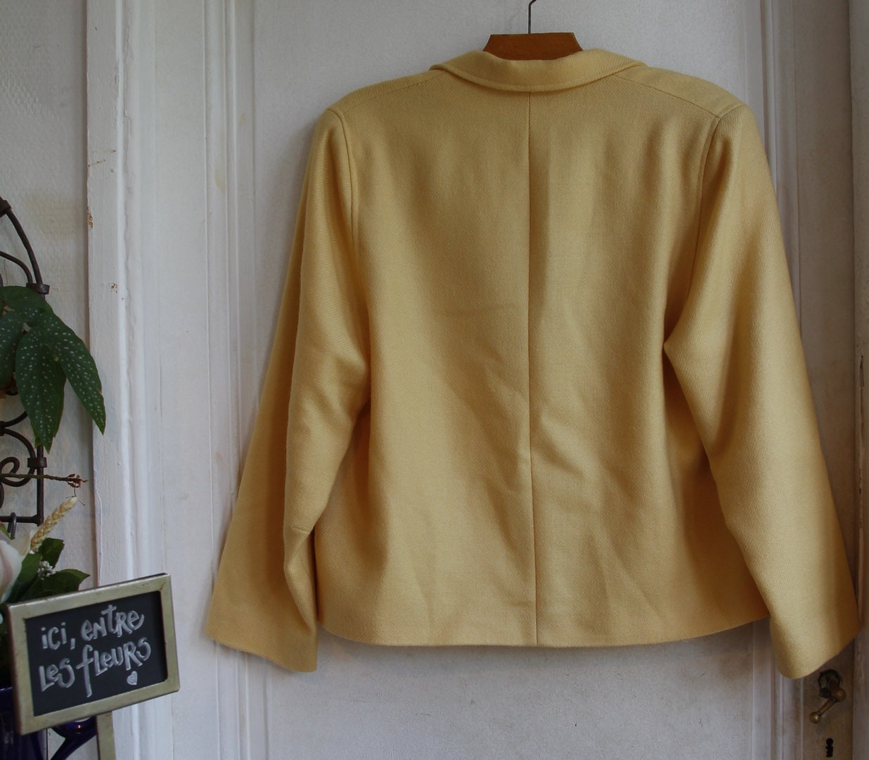 Yellow Straw Wool Jacket, Woolmark Made in France Size 38-40 M - Etsy UK