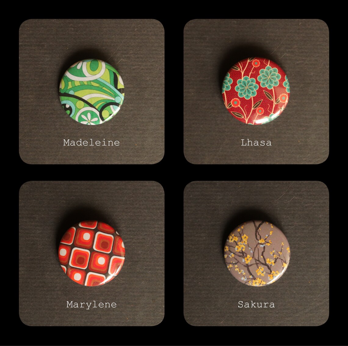 Vintage and Ethnic Pin Button/brooch 38mm - Various Patterns ! - Etsy
