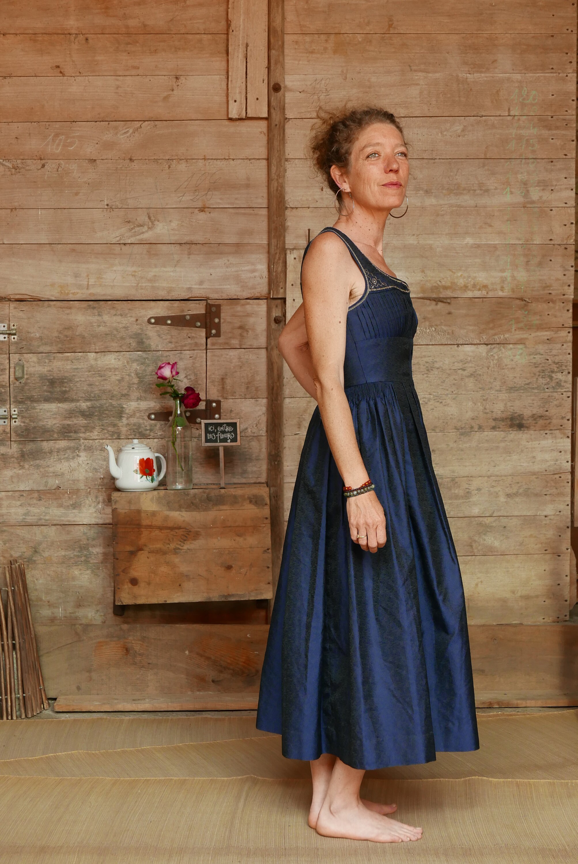 Vintage Tyrolean Dress Dark Blue Moiré Austria 60s/70s Rare Size Large ...