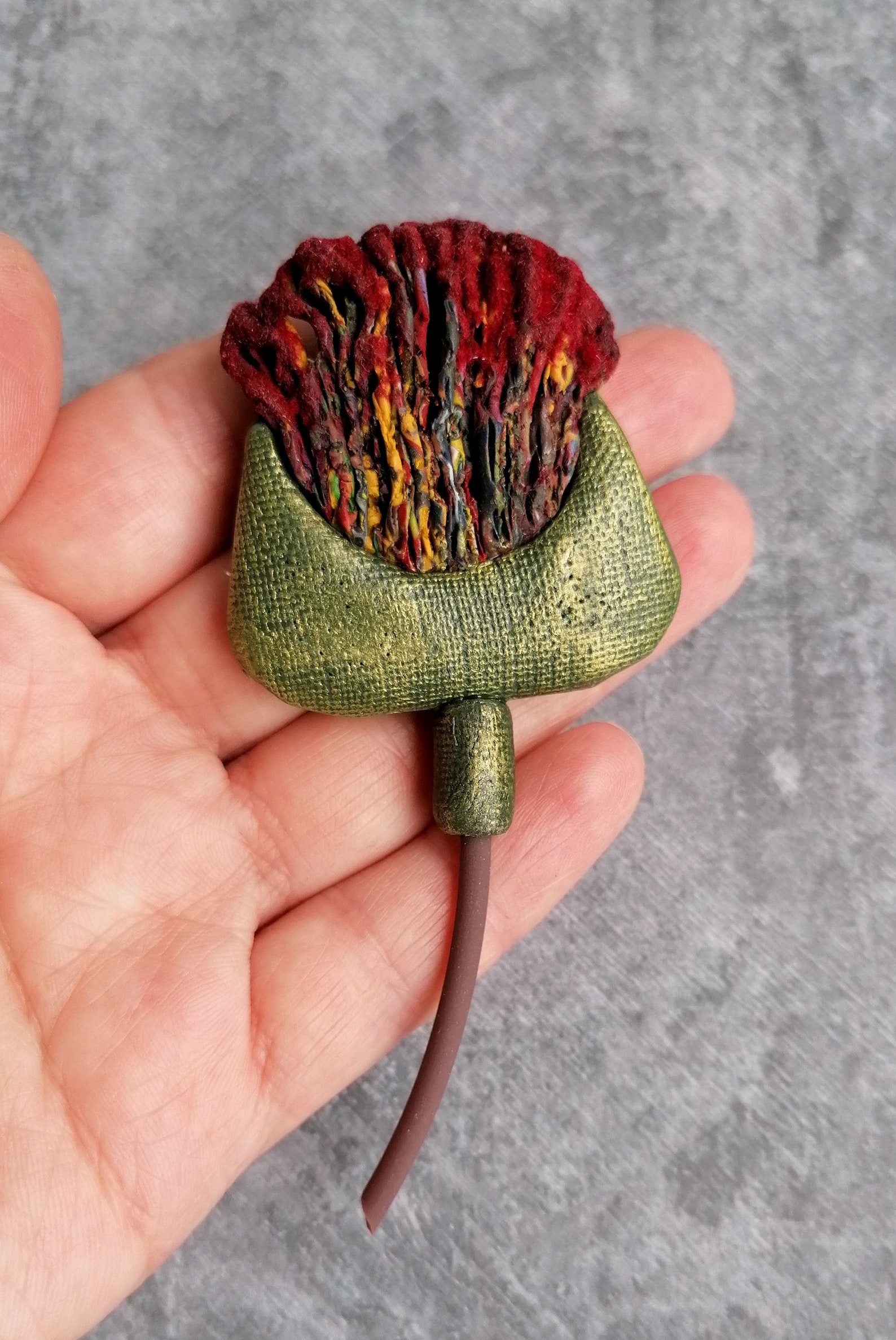 Polymer clay tutorial Video tutorial Brooch thistle Polymer | Etsy