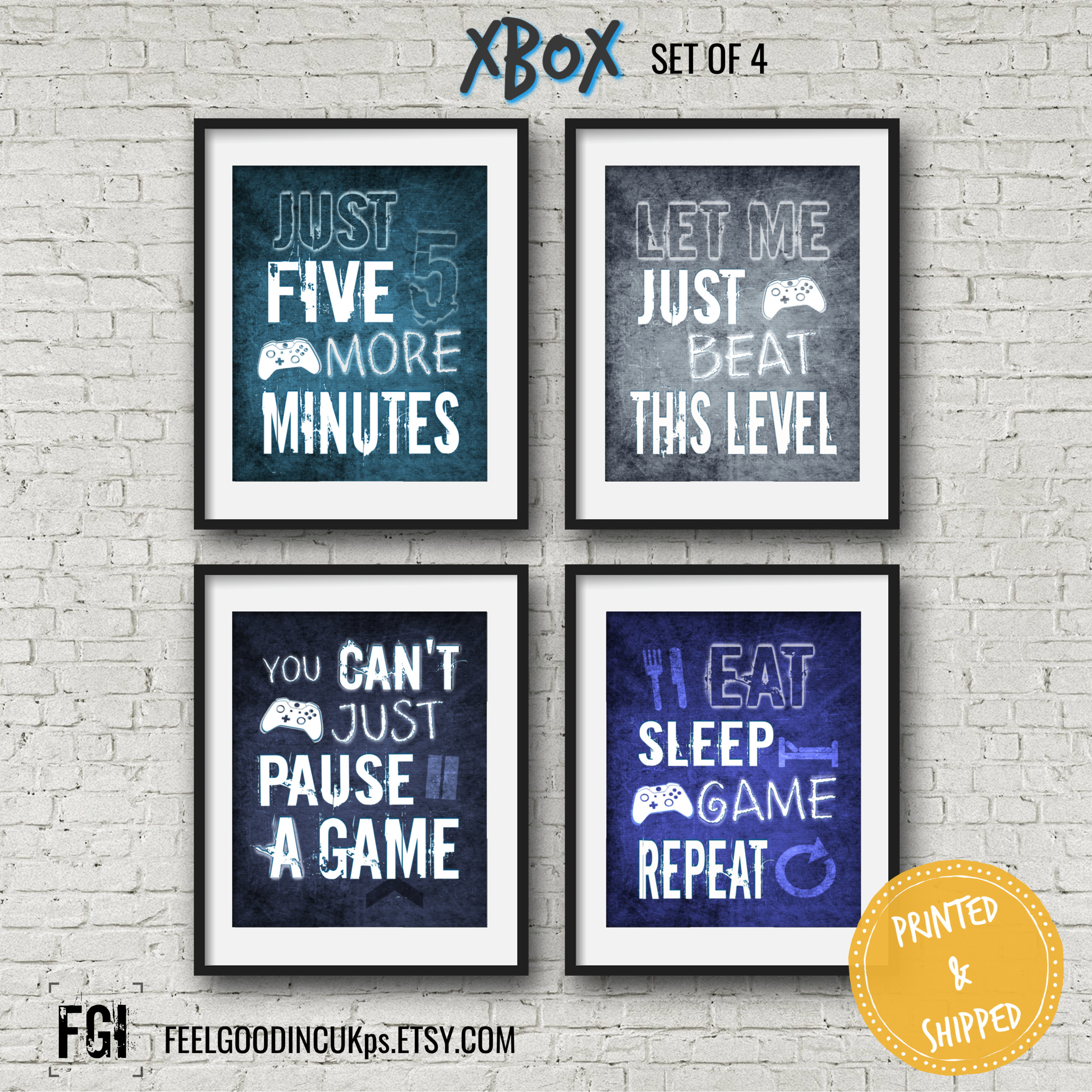 Set of XBOX POSTERS Video Game Quotes Video Game Posters | Etsy