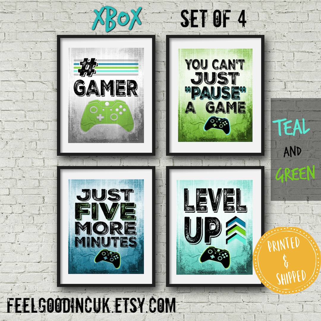 XBOX POSTERS Video Game Green and Teal Gamer Posters for - Etsy